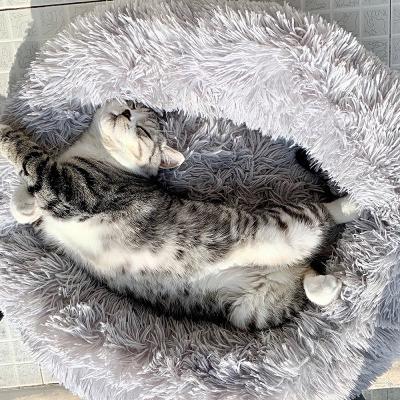 China Cushion Polypropylene Plush Round 300g Cat Nest Basket for sale