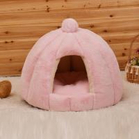 China Deep Sleep Circular Semi Closed Odm Cat Nest Bed 56x48cm for sale