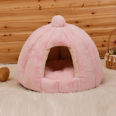 China Deep Sleep Circular Semi Closed Odm Cat Nest Bed 56x48cm for sale