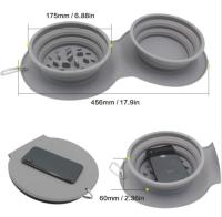China M Double Collapsible Dog Bowls Portable Expandable With Non Spill Mat for sale
