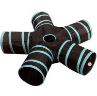 China 5 Way Cat Tunnel Tube Extensible Collapsible With Balls And Bells for sale