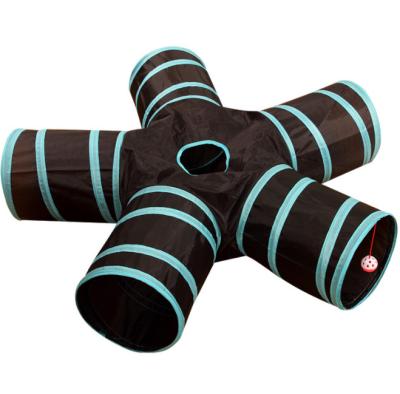 China 5 Way Cat Tunnel Tube Extensible Collapsible With Balls And Bells for sale