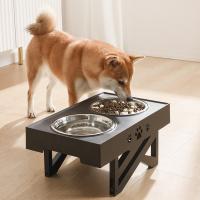 China Gravity Stainless Steel Dog Bowls With Stand Three Heights Adjustable for sale