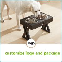 China Gravity Stainless Steel Dog Bowls With Stand Three Heights Adjustable for sale