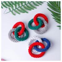 China No Stuffing Dog Toys Knot Rope Cotton Colourful for sale