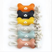 China Chewing Toy Felt Bone Shape Pet Tugboat Toy Rope for Small Dog for sale