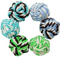 China Puppy Dog Chew Hemp Rope Cotton Plush Toy Blue Yellow Red for sale