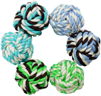 China Puppy Dog Chew Hemp Rope Cotton Plush Toy Blue Yellow Red for sale
