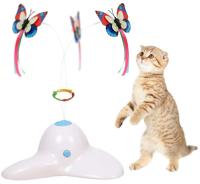 China Exercise Electric Interactive Butterfly Flutter Rotating Kitten Toys for sale