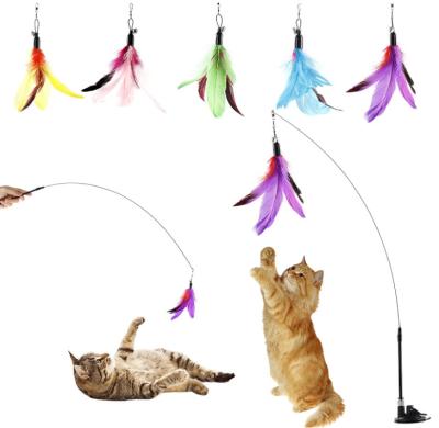 China Feather Puzzle Wand Cat Toy Interactive With Bell For Kitty for sale