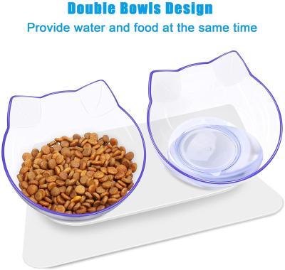 China Elevated 15 Degree Tilted Raised Cat Bowls ABS Material for sale