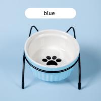 China Ceramic Cat Food Basin Double Bowls Protect Cervical Vertebra for sale