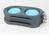 China Pet Supplies Dog TEP Folding Portable Silicone Double Bowl Cat Dog Universal Double Bowl for sale