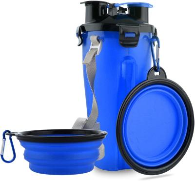 China Pet Travel Water Collapsible Dog Bowls 2 In 1 Blue M Size for sale