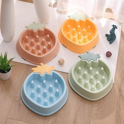 China Strawberry Slow Food Bowl Pet Bowl Dog Food Bowl Cat Food Bowl Non-Slip Anti-Choking Fruit Cartoon Bowl Cat Bowl Wholesa for sale