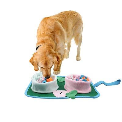 China Portable Pet Slow Food Anti-Choking Dog Bowl Folding Polar Fleece Double Food Licking Plate Food Pad for sale
