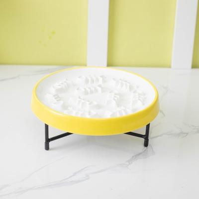 China Slow Food Bowl Ceramic Cat Bowl Dog Anti Choking Slow Food Basin Pet Puppy Dog Basin Cat Eat for sale