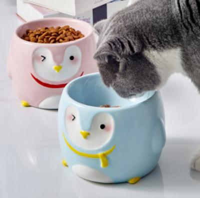 China Elevated Pet Feeder Bowls 15 Degrees Tilted Ceramic Cat Dish for sale