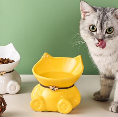 China Ceramic Raised Pet Feeder Bowls Reduces Neck Strain indoor for sale