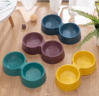 China Plastic Dog Bowl Set Detachable Double Dish For Pet Food Water Feeder for sale