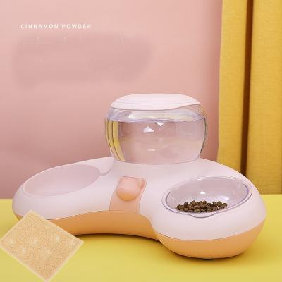 China Crescent Moon Automatic Food Water Bowl Anti Upset Dog Basin for sale