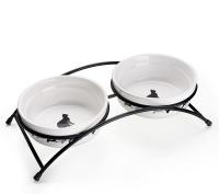 China No Slip Food Water Tall Cat Bowls With Elevated Arched Stand for sale