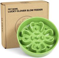 China 1.5 Cups Ceramic Dog Feeder Bowl Slow Down Eating for sale