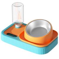 China Pet Double Automatic Feeder Bowl With Lifting Water Dispenser 1.8kg for sale