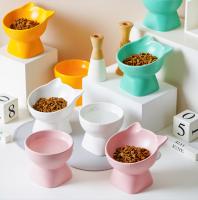 China Ceramic Raised Pet Food Bowl For Flat Faced Cats for sale