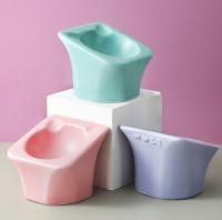 China Elevated Food Water Slow Feeder Bowls Ceramic Raised Tilted for sale