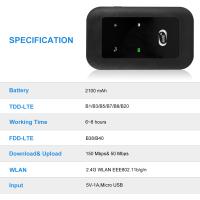 China MF800 4G LTE WiFi Mini Router Portable 150Mbps with SIM Card Slot and 2100mAh Battery for sale