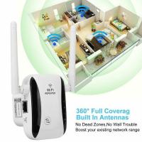 China 300Mbps WiFi Repeater Signal Amplifier with Dual Antenna 2.4G-5G Dual Band 110-240V Range for sale