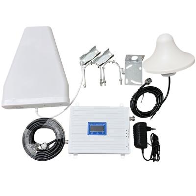 China Tri Band 2G 3G 4G Signal Booster 900 1800 2100MHz 65dB Gain Mobile Phone Repeater for sale