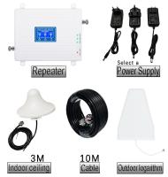 China Tri Band 2G 3G 4G Signal Booster 900 1800 2100MHz 65dB Gain Mobile Phone Repeater for sale