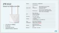 China ZTE K12 4G LTE WiFi 6 Router CPE with LAN RJ11 Port Voice Call 300Mbps 2500mAh for sale