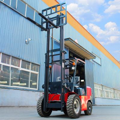 China Free Shipping 1.5Ton 3Ton 4X4 4Wd Diesel Outdoor All Rough Terrain 3 Stage Mast Off Road Forklift for sale