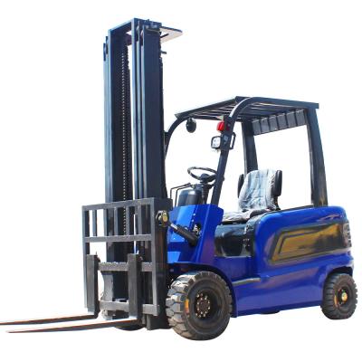China 4 Wheel Electric Forklift Truck Large Wheel Forklift Full Electric Pallet With Four Big Tyres for sale
