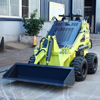 China Cheap Walk Behind Wheel Mini Loader Skid Steer Attachments Remote Control Log Grapple Mini Skid Steer for sale