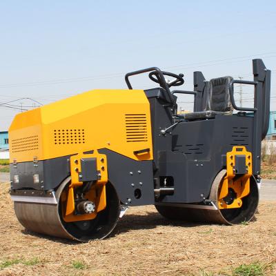 China 1 Ton 2 Ton Diesel Two Wheel Compactor Tandem Asphalt Concrete Vibratory Road Roller Price for sale