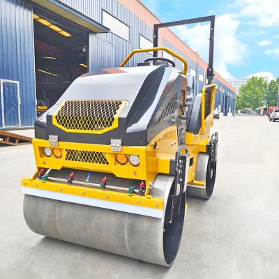 China New 3000kg 3 Ton Diesel Engine Mini Compactor Road Roller Double Drums Roller for sale