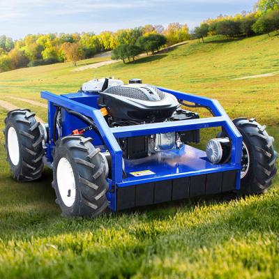 China Lawn Mower Gasoline Farm Crawler Wheel Self Propelled Robot Grass Cutter Lawn Mower for sale