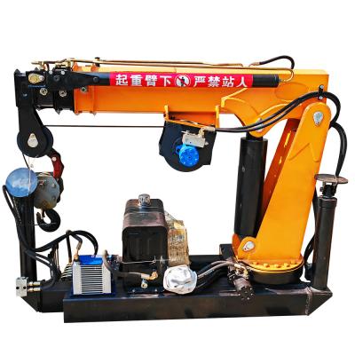 China Vehicle-mounted Small Crane 2000kg 3000kg 5000kg Folding Pickup Mini Truck Mounted Crane Electric Truck Cranes for sale