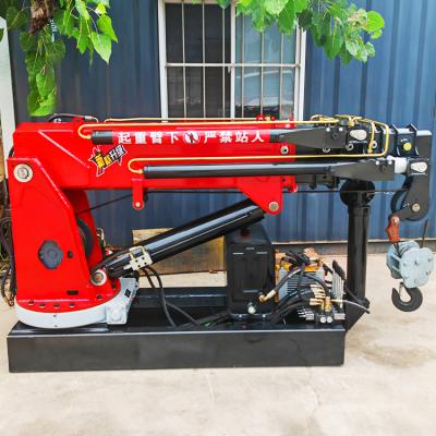 China Cheap Small Knuckle Boom Cranes Small Hydraulic Lifting Fold Arm Truck Crane Low Power Pickup Crane for sale