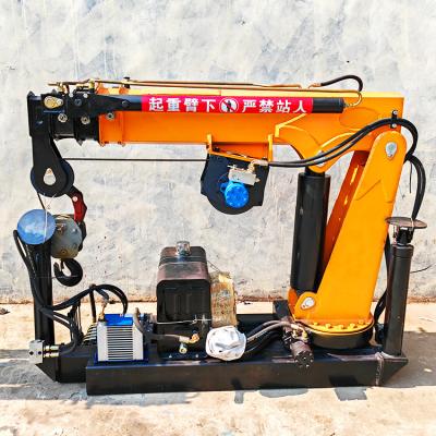 China Mini Pickup Truck with 1 Ton Capacity Small Mounted Crane Light for Car Transport and Storage for sale