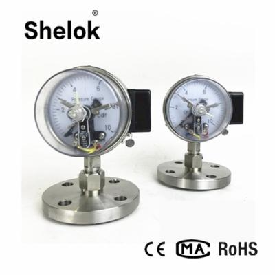 China Diaphragm seal electric contact flange type dry pressure gauge manometer for sale