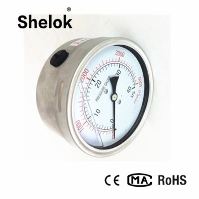China Stainless steel kpa mmH2O 304SS copper dual scale micro vacuum capsule pressure gauge for sale