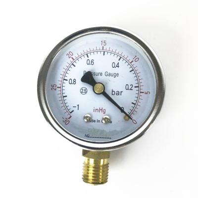 China Spiral tube gauge all stainless steel pressure gauge bottom mounting types copper alloy movement for sale