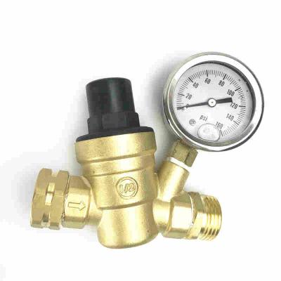 China 2018 Hot Sell Adjustable Brass Water Pressure Regulator With Gauges for sale