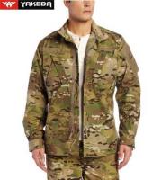 China Anti UV Army Camouflage Clothes With Zigzag Stitched Mandarin Collar for sale
