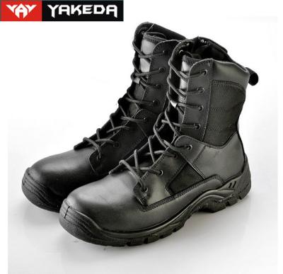 China Cow Leather Military Tactical Boots Abrasion Resistant Sandwich Mesh for sale